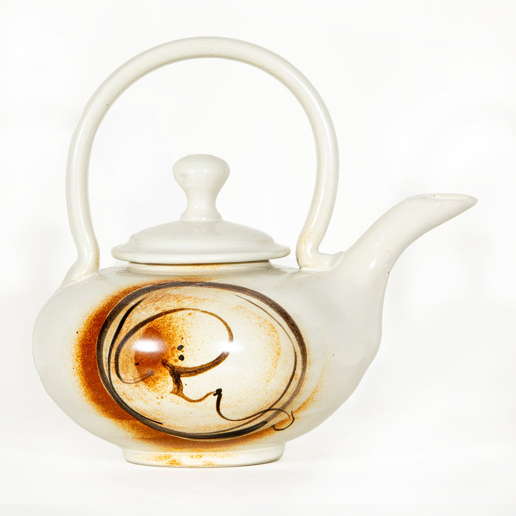 Homewares | Medium Teapot - Non Drip - Clotted Cream with Iron Decorat ...
